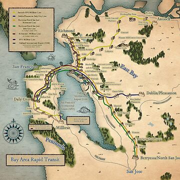 "BART System map in fantasy style" Poster for Sale by mappafantastica ...