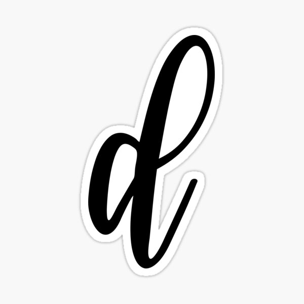 "Cursive Letter D" Sticker for Sale by coolcar136 | Redbubble