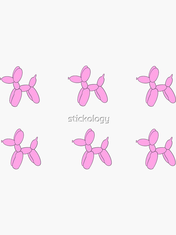 "Pink Ballon Dog Sticker Pack" Sticker for Sale by stickology | Redbubble
