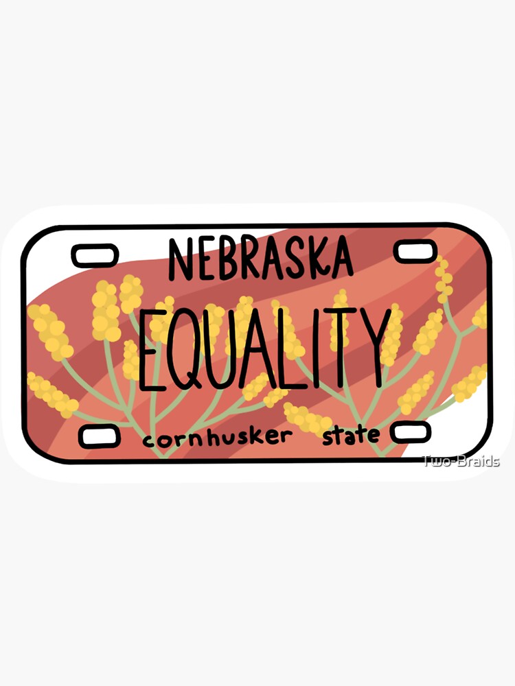 "Nebraska License Plate Sticker" Sticker by Two-Braids | Redbubble