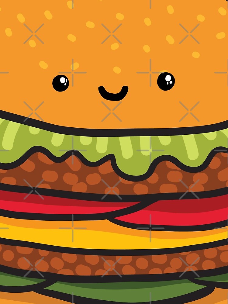 "Cute burger. Hamburger fast food." Drawstring Bag for Sale by ...