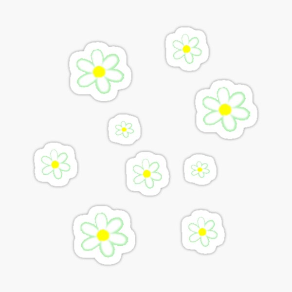 "flower green outline sticker pack" Sticker by stickerssbysyd | Redbubble