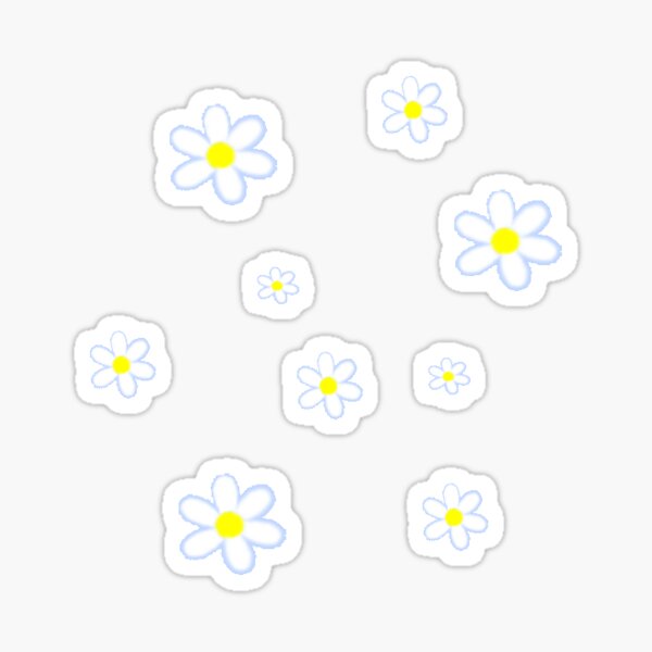 "flower blue outline sticker pack" Sticker for Sale by stickerssbysyd ...