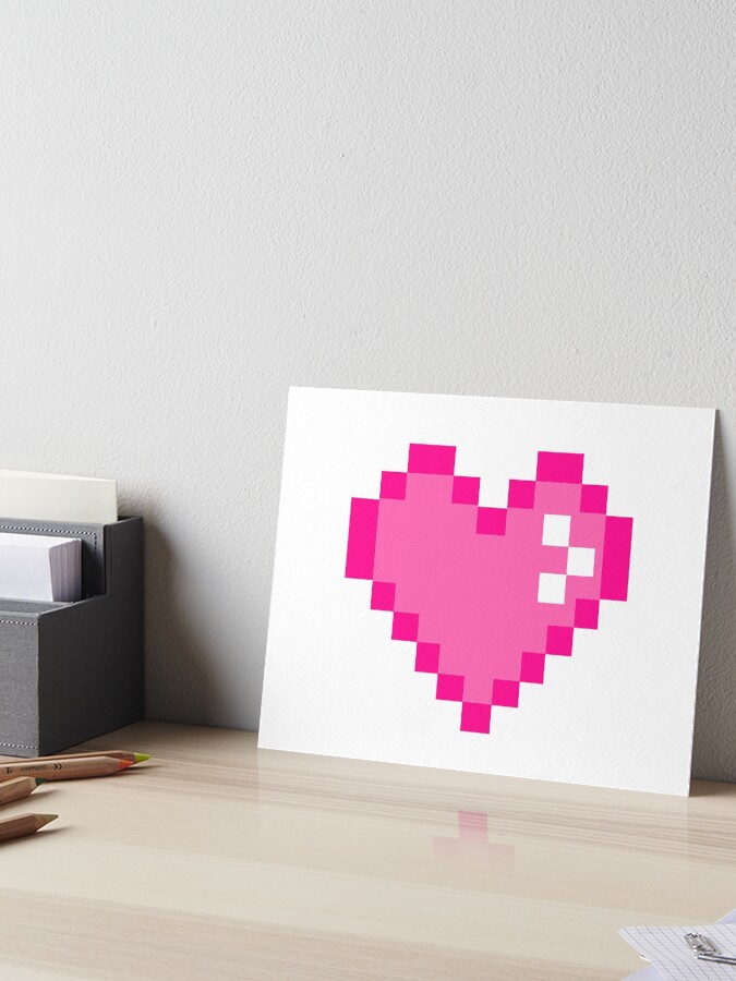 "Pink Heart 8-Bit" Art Board Print for Sale by Pixel-Pixie | Redbubble