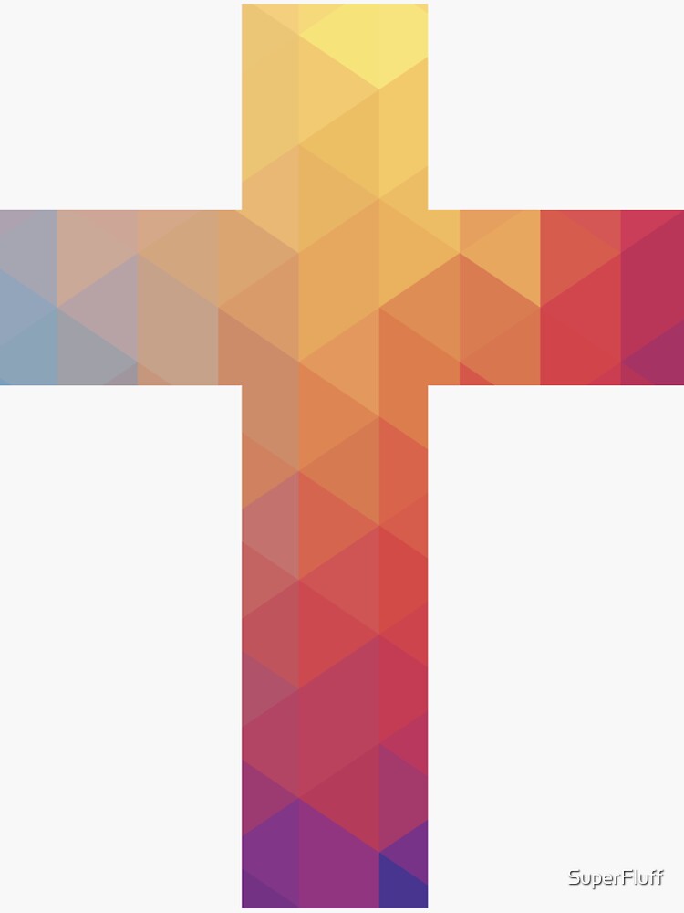 "Rainbow Cross" Sticker by SuperFluff | Redbubble