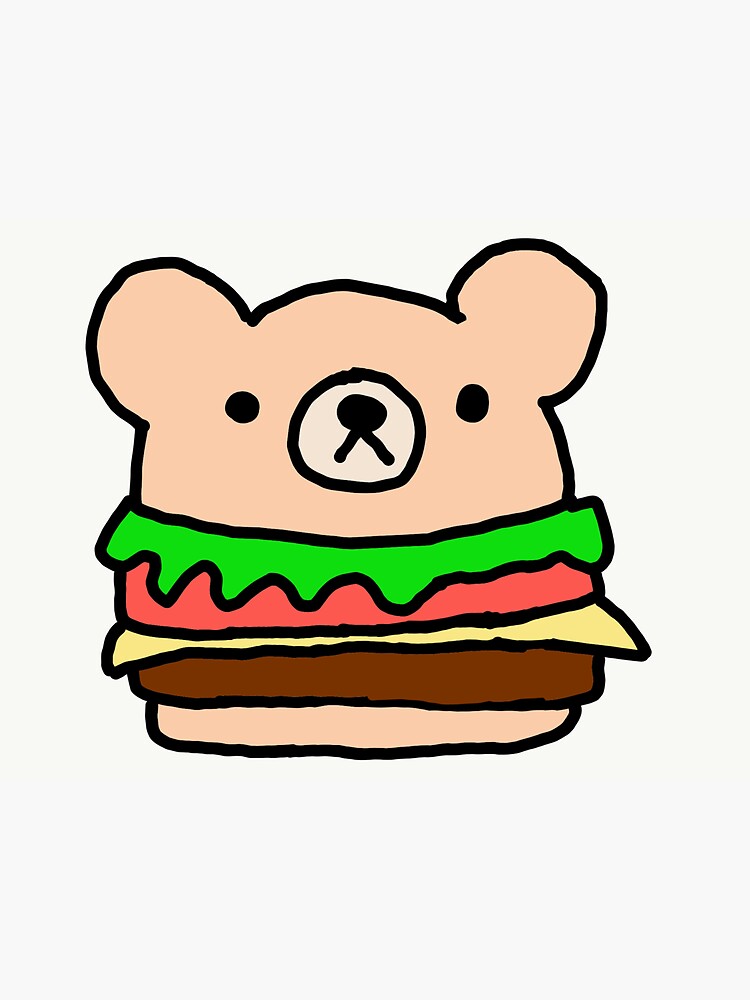 "cute bear burger" Sticker by dreamycrafts | Redbubble