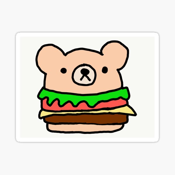 "cute bear burger" Sticker by dreamycrafts | Redbubble