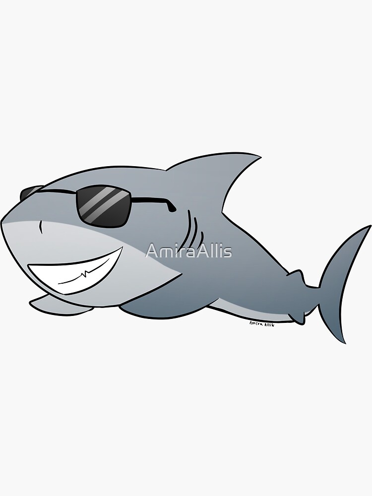 "Friendly Shark 3: Cool Shark" Sticker by AmiraAllis | Redbubble