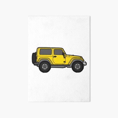 "Yellow Jeep (Side View)" Art Board Print for Sale by vanessastockman ...
