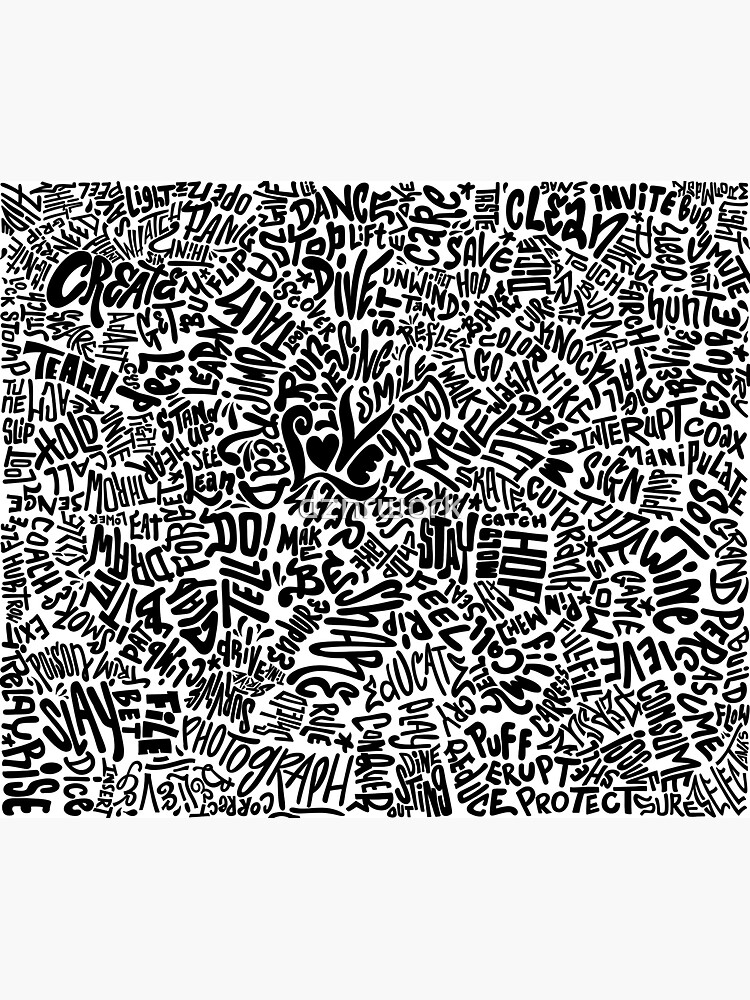 "Verbs" Sticker for Sale by dznrwork | Redbubble