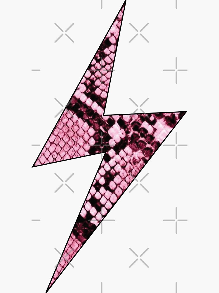 "Pink Snake Skin Lightning Bolt" Sticker by Stickerfy1 | Redbubble