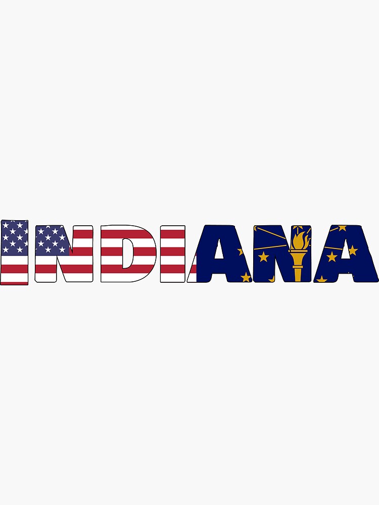 "Indiana State Flag/ American Flag" Sticker for Sale by ElevenGraphics ...