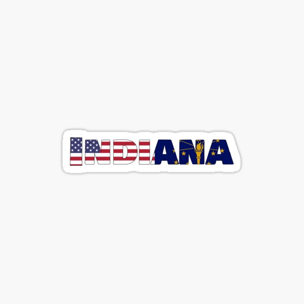 "Indiana State Flag/ American Flag" Sticker for Sale by ElevenGraphics ...