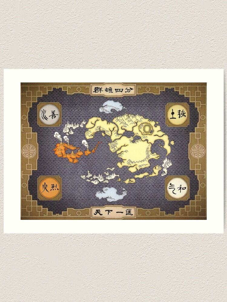 "Avatar TLA Map" Art Print for Sale by lotr-fan | Redbubble