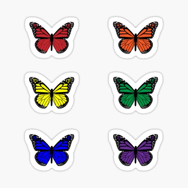 Paper & Party Supplies Stickers Rainbow mini butterflies sticker pack ...