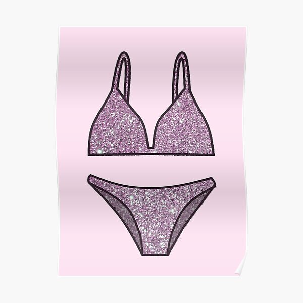 "Pink Glitter Bikini Set" Poster by Michelleerosee | Redbubble