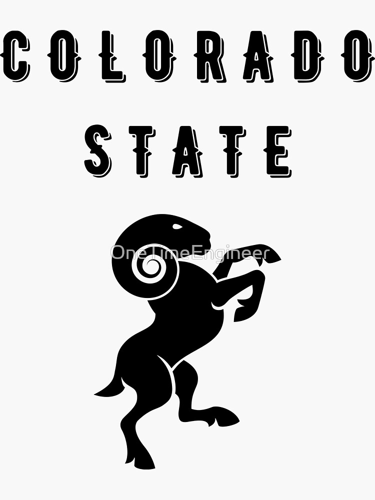 "Colorado state Ram" Sticker for Sale by OneTimeEngineer | Redbubble