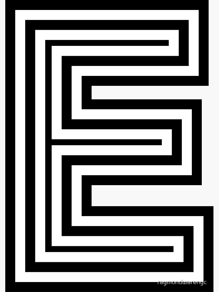 "Track - Letter E - Black and White" Sticker for Sale by raymondwarenyc ...