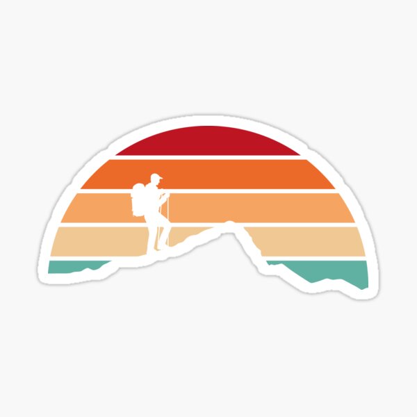 "Mountain Munro Bagging Sun Silhouette Scotland Retro" Sticker for Sale ...