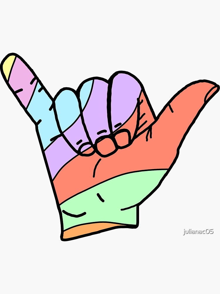 "Cowabunga Hand Sign" Sticker for Sale by julianac05 | Redbubble