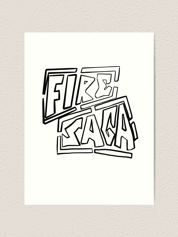 "Fire Saga logo - Black outline - Eurovision Song Contest" Art Print by ...