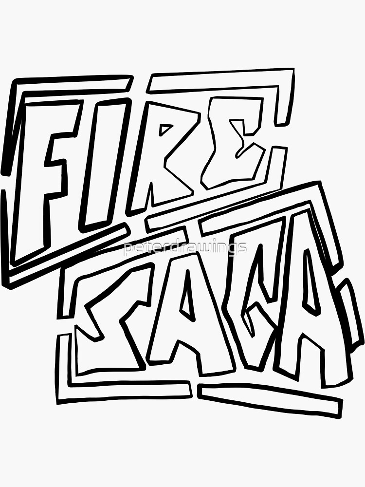 "Fire Saga logo - Black outline - Eurovision Song Contest" Sticker by ...