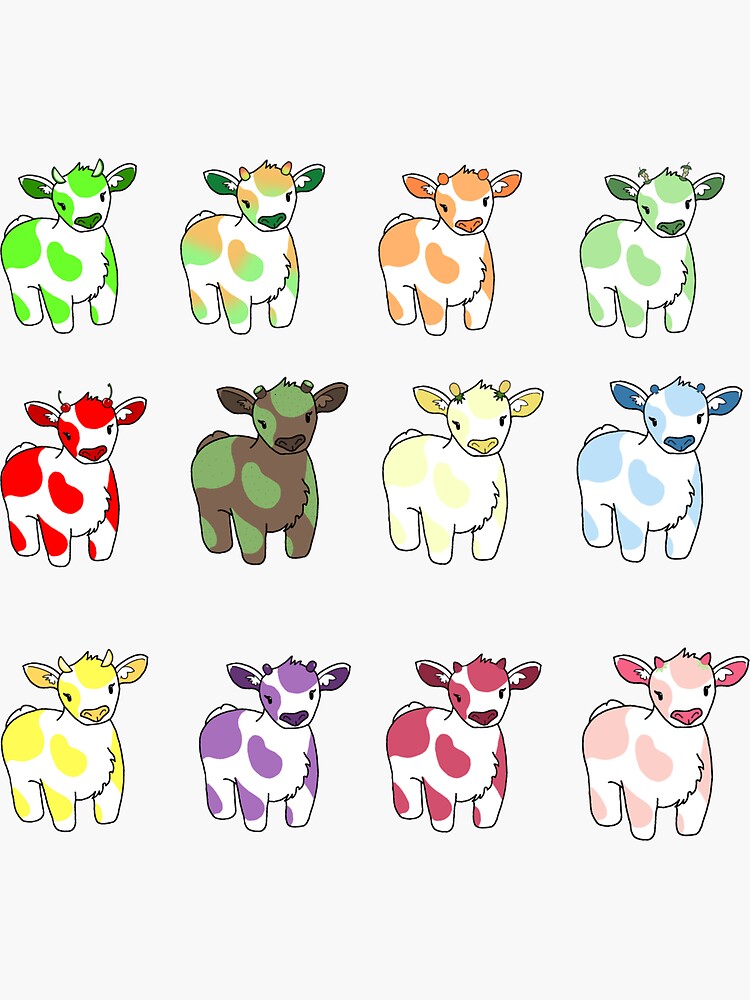 "Fruit Army Cows Sticker Pack and More" Sticker for Sale by ...