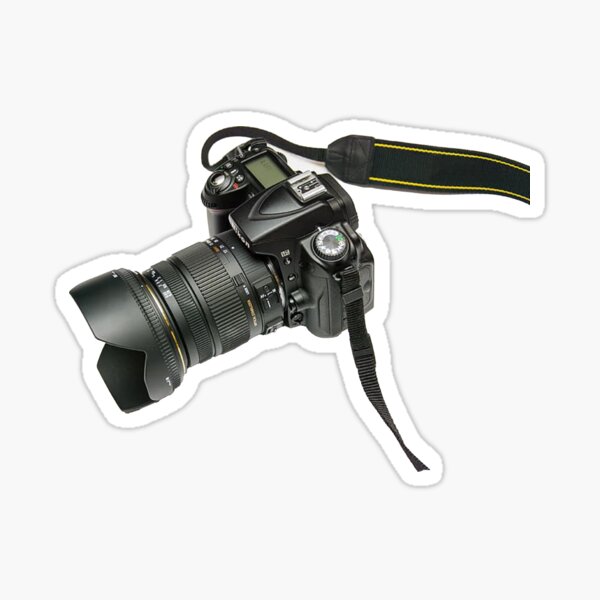 "Black DSLR camera on white surface" Sticker for Sale by bassel-ad ...