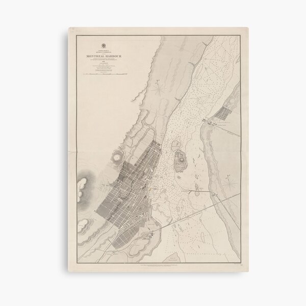 "Vintage Map of Montreal Harbor (1860)" Canvas Print by BravuraMedia ...