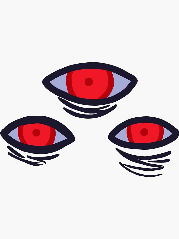 "Three Red Eyes Artwork I YCGMA" Sticker by UnderscoreBee | Redbubble