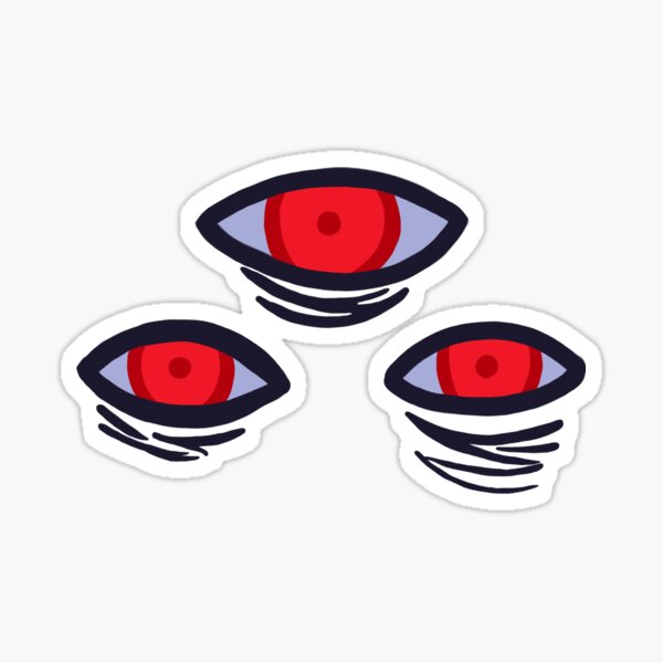 "Three Red Eyes Artwork I YCGMA" Sticker by UnderscoreBee | Redbubble