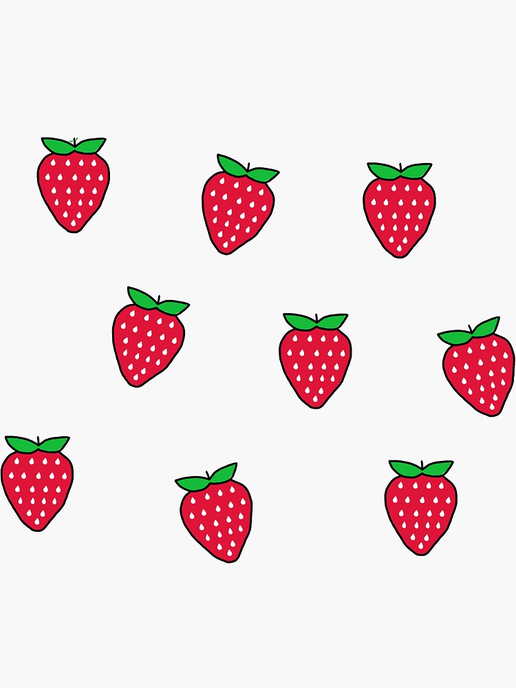 "Strawberry Sticker Pack" Sticker for Sale by CosmosStickers | Redbubble