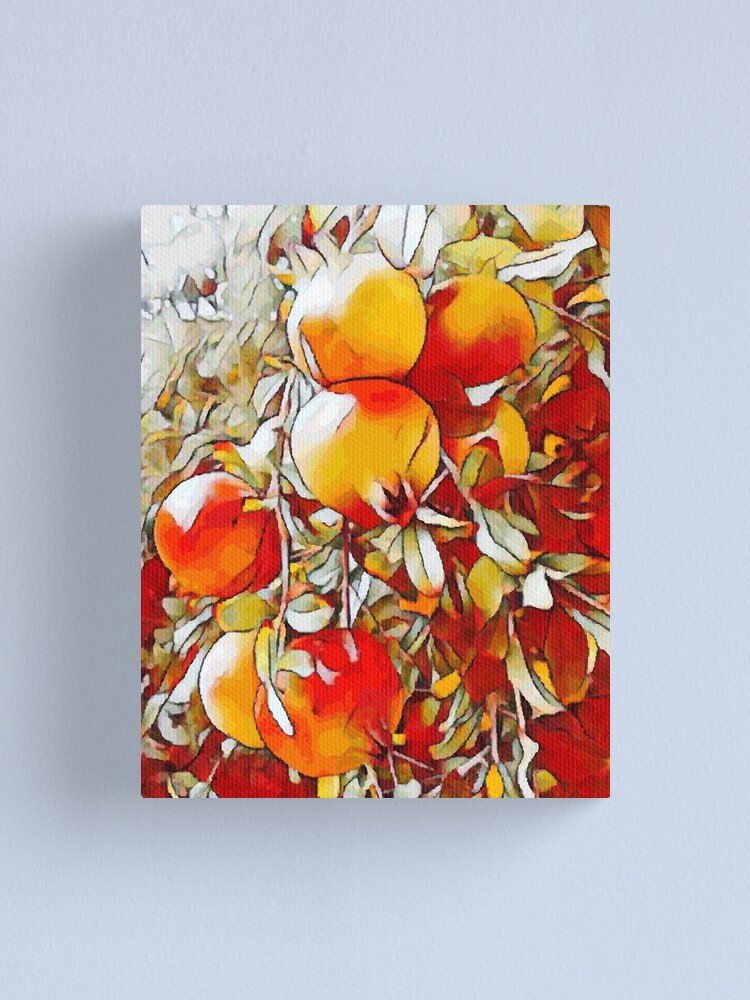 "Pomegranates Fruits Abstract Art" Canvas Print by ArtlandStudio ...