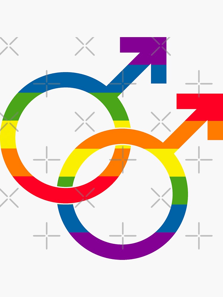 "gay interlocking mars pride symbol" Sticker for Sale by pissratcomics ...