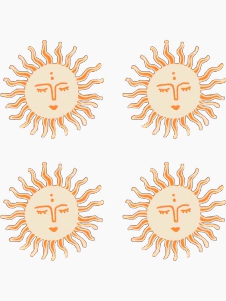 "4 hippie sun sticker pack" Sticker by noorsstickers | Redbubble