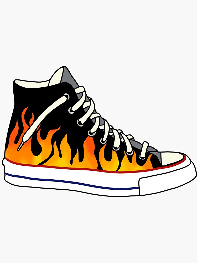 "Fire Converse" Sticker by lexiduffy4 | Redbubble