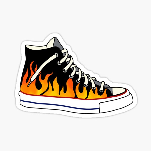"Fire Converse" Sticker by lexiduffy4 | Redbubble