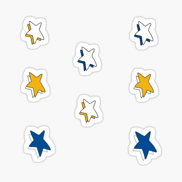 "JWU blue and yellow stars" Sticker by SOcreateCo | Redbubble