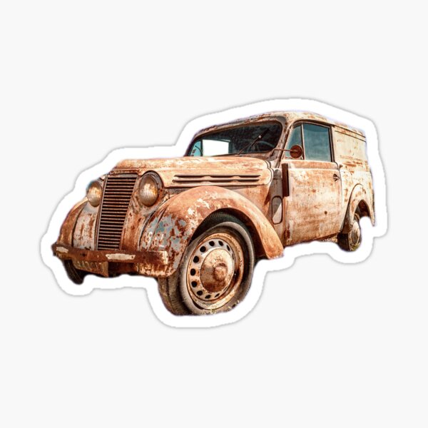 "Old Rusted Vintage Classic Car " Sticker for Sale by TheMerchkin ...