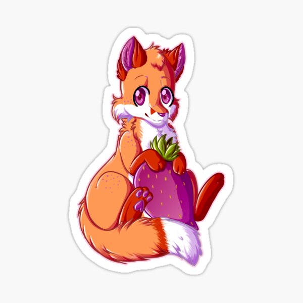 "Strawberry Fox" Sticker for Sale by Zorveechu | Redbubble