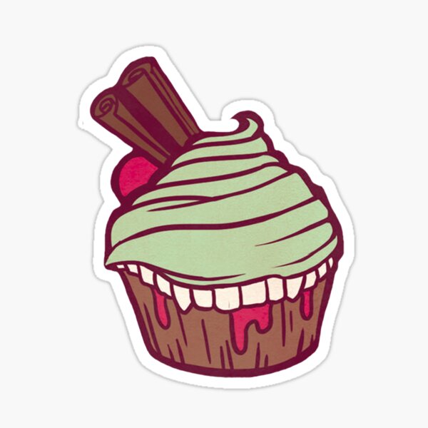 "Bloody Cupcake Sticker" Sticker by SamGhoulie | Redbubble