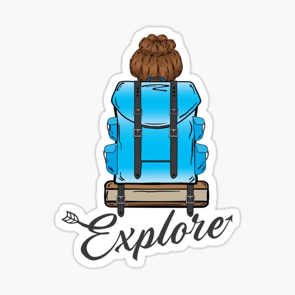 "Explore Backpack Adventure" Sticker for Sale by ericbracewell | Redbubble