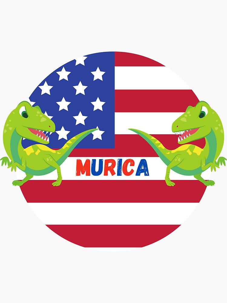 "T-Rex Murica Flag" Sticker for Sale by welcome20 | Redbubble