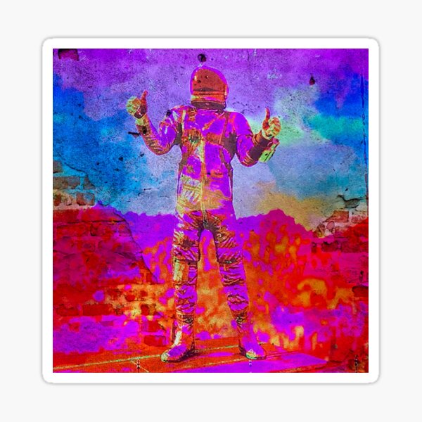 "Spaceman street art" Sticker by LukeRosenberg | Redbubble