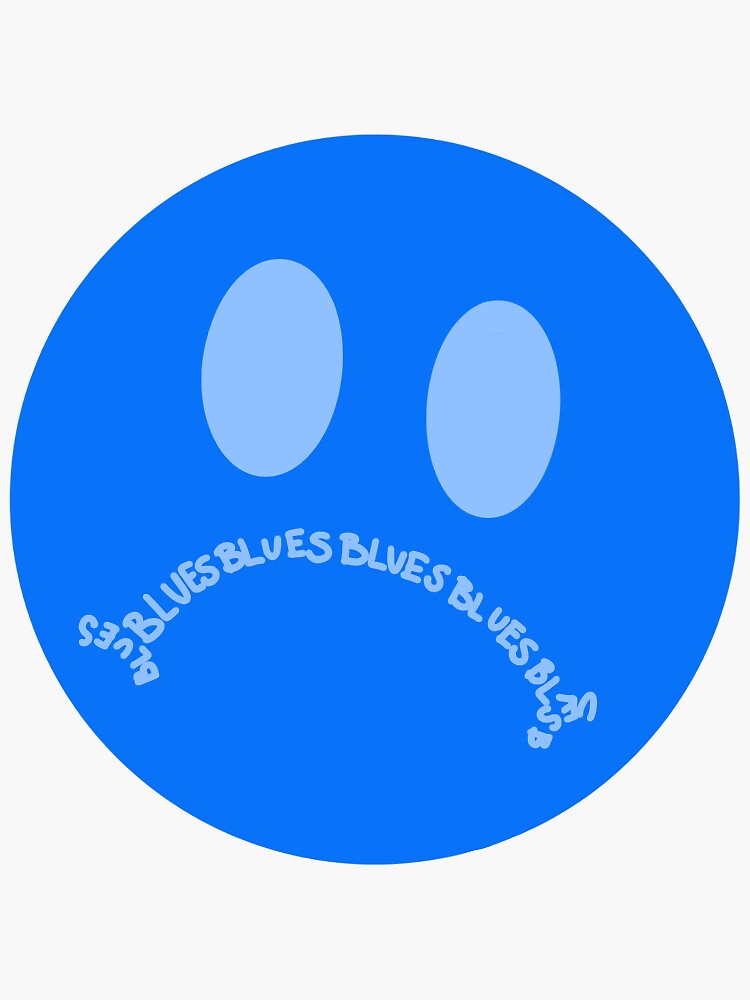 "blues sad face" Sticker by sophial22 | Redbubble