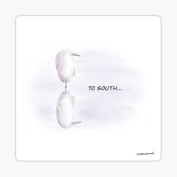 "Mirror & Bird migrate " Sticker by yukikookada | Redbubble