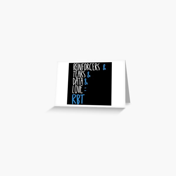 "RBT Appreciation - White / Blue on Black" Greeting Card by ...
