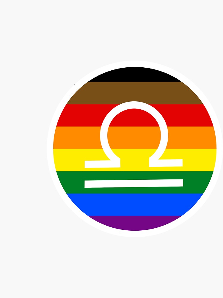 "Libra: Pride Flag " Sticker for Sale by Jschmidtty | Redbubble