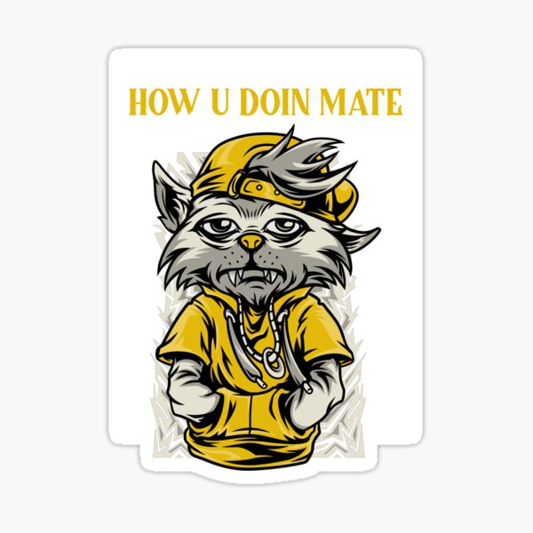"how you doin mate" Sticker by wilbev | Redbubble