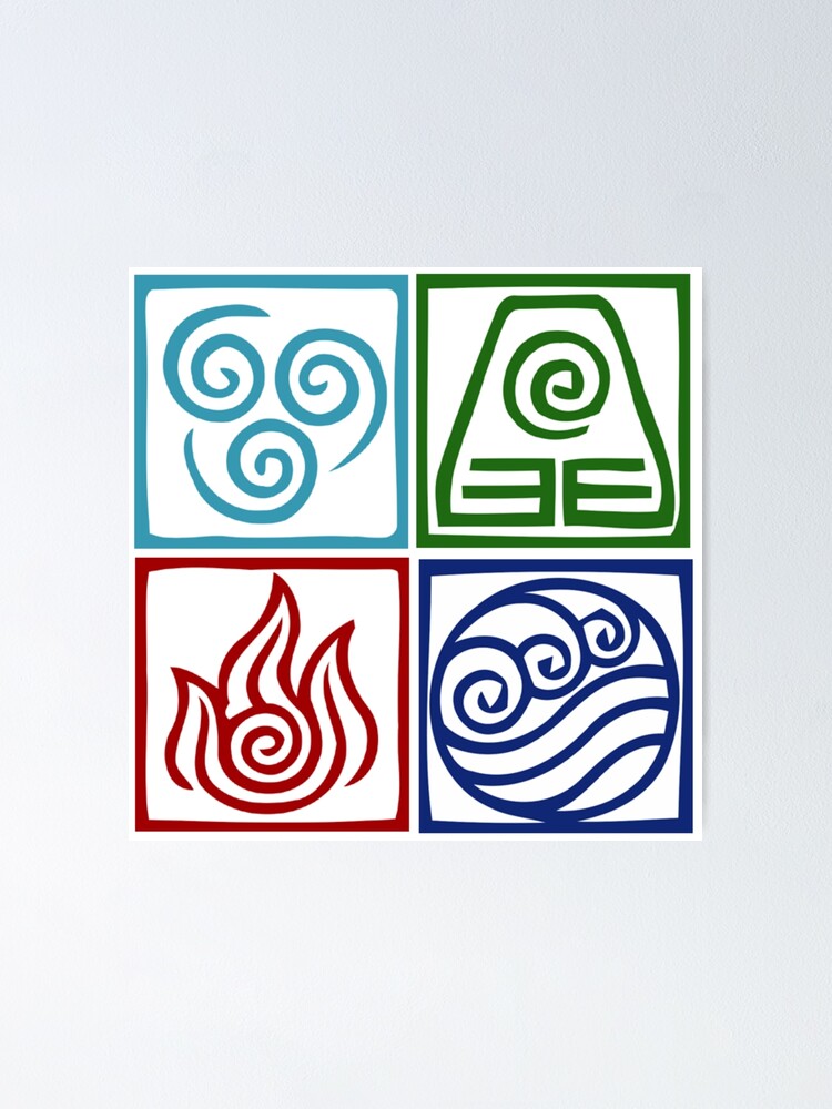 "Bending Symbols Avatar: The Last Airbender" Poster for Sale by ...
